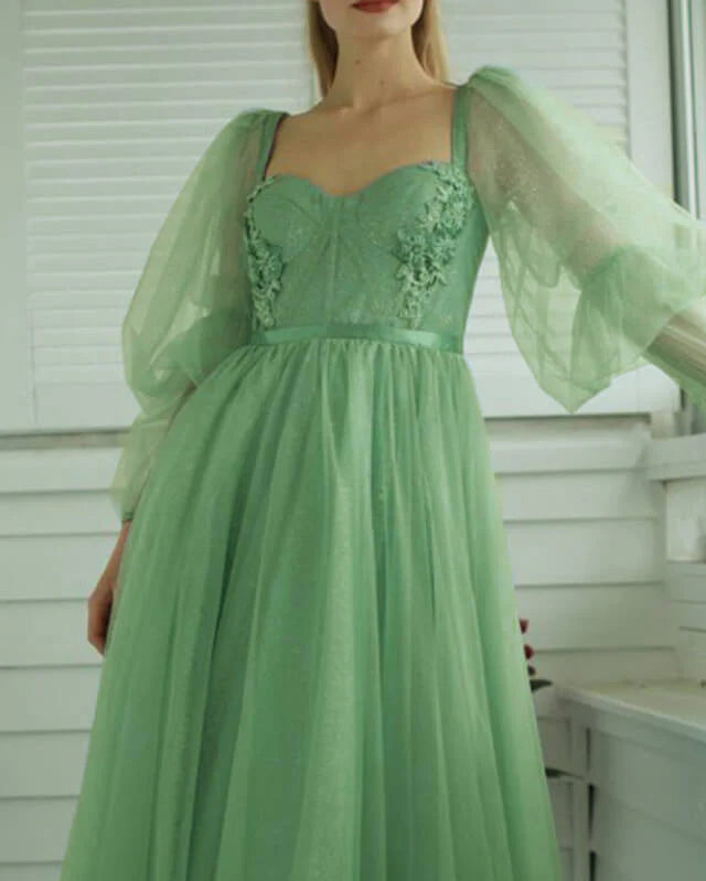 A-line Tulle Cottagecore Corset Prom Dresses – etyou
